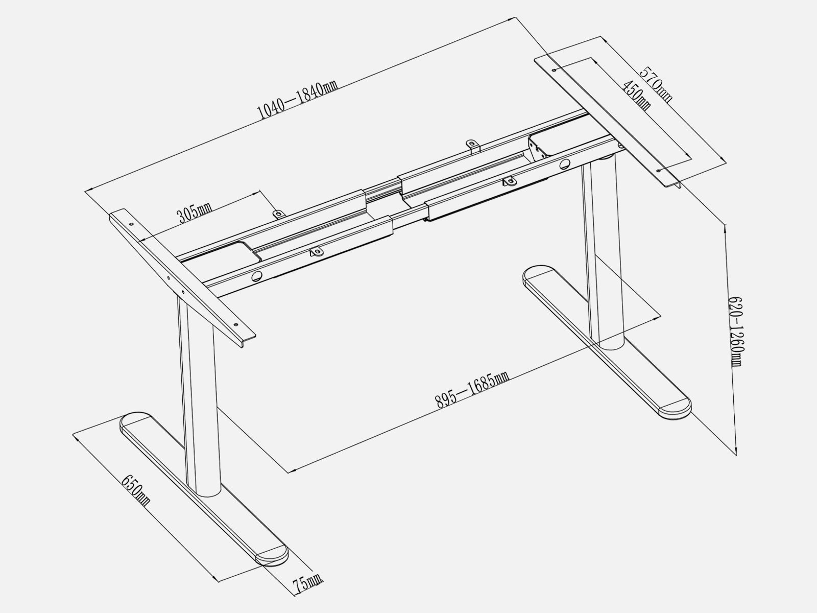 Maidesite TH2 Plus Art Electric Standing Desk Height Adjustable Tabl MaidesiteUK